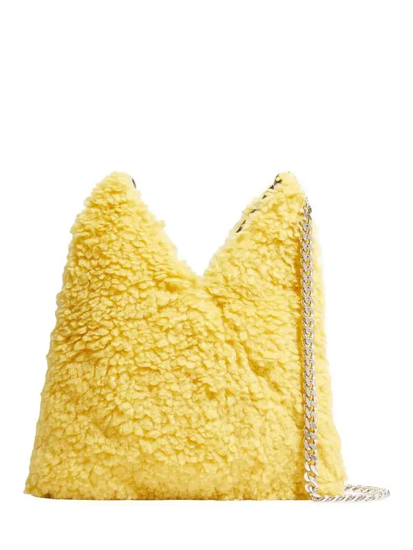 MAISON MARGIELA Faux Shearling Shoulder Bag - Saffron