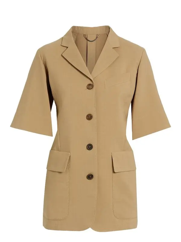 FERRAGAMO Slub Cotton And Silk-blend Jacket - Camel