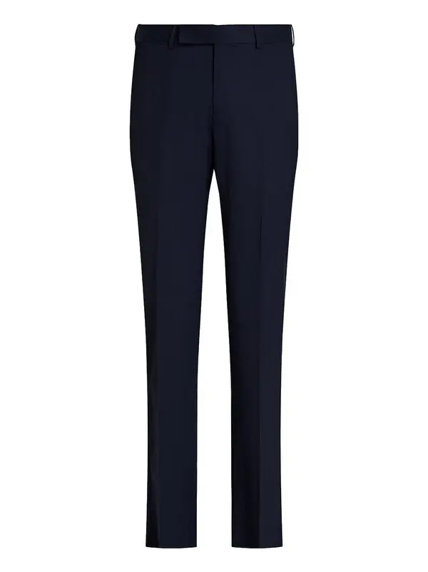 Zegna Slim-fit Wool Trousers - Navy