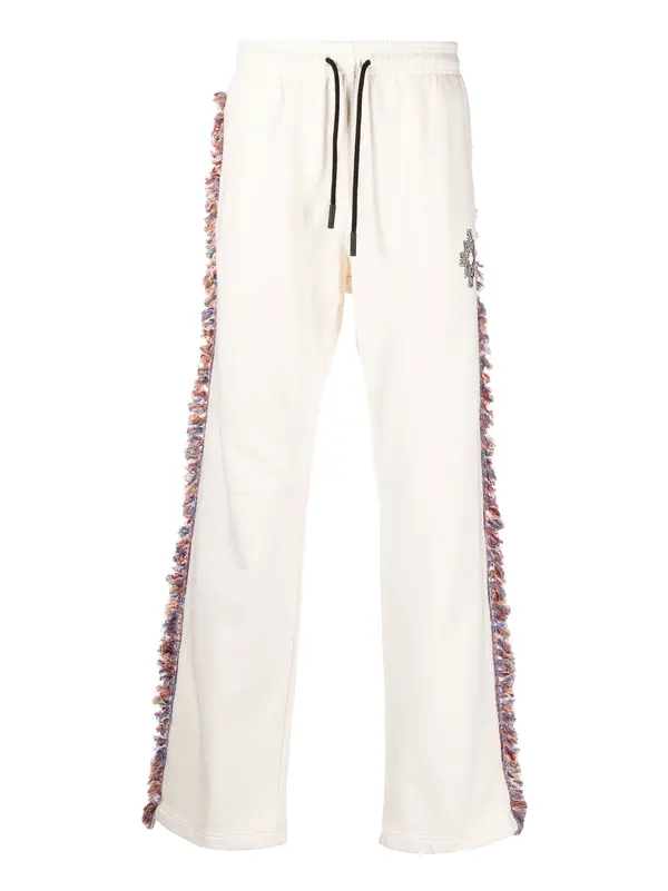 COUNTY OF MILAN Fringe-detailing Jersey Track-pant - Neutrals