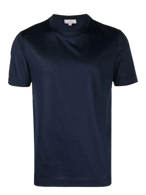 Canali Round-neck Short-sleeved T-shirt - Blue