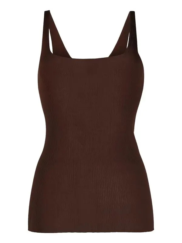 Fabiana Filippi Ribbed Knit Tank Top - Brown