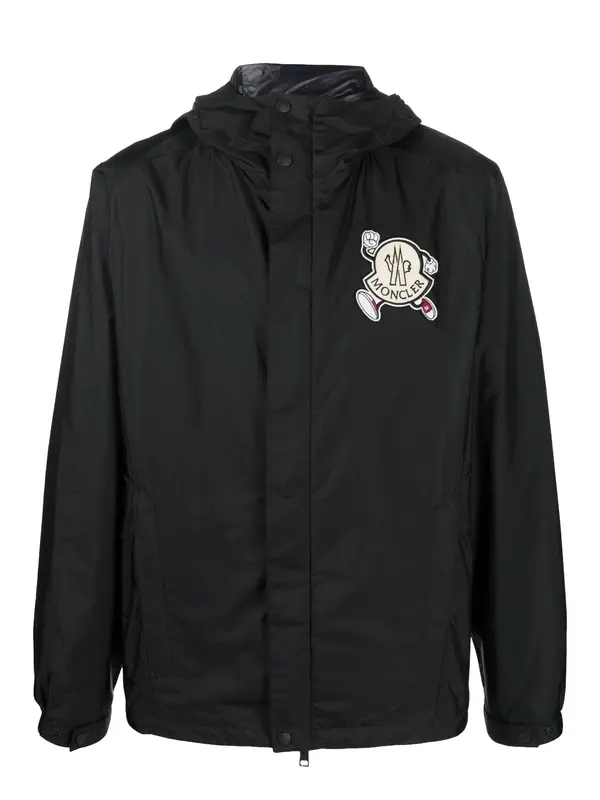 Moncler Guiers Logo-patch Hooded Jacket - Black
