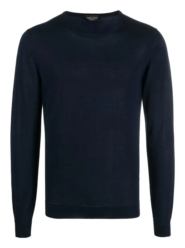 ROBERTO COLLINA Crew-neck Jumper - Blue
