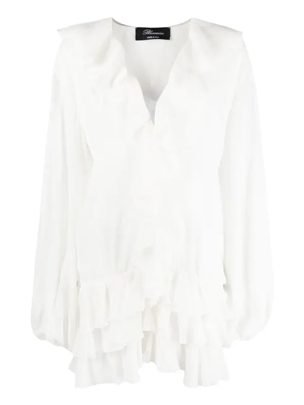 Blumarine Fil Coupé Ruffled Blouse - White