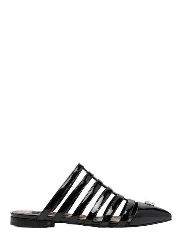 Philipp Plein Vernice Skull-stud Mules - Black