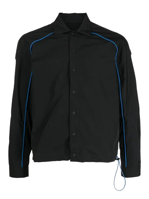 BEN TAVERNITI UNRAVEL PROJECT Rear-logo Print Shirt Jacket - Black