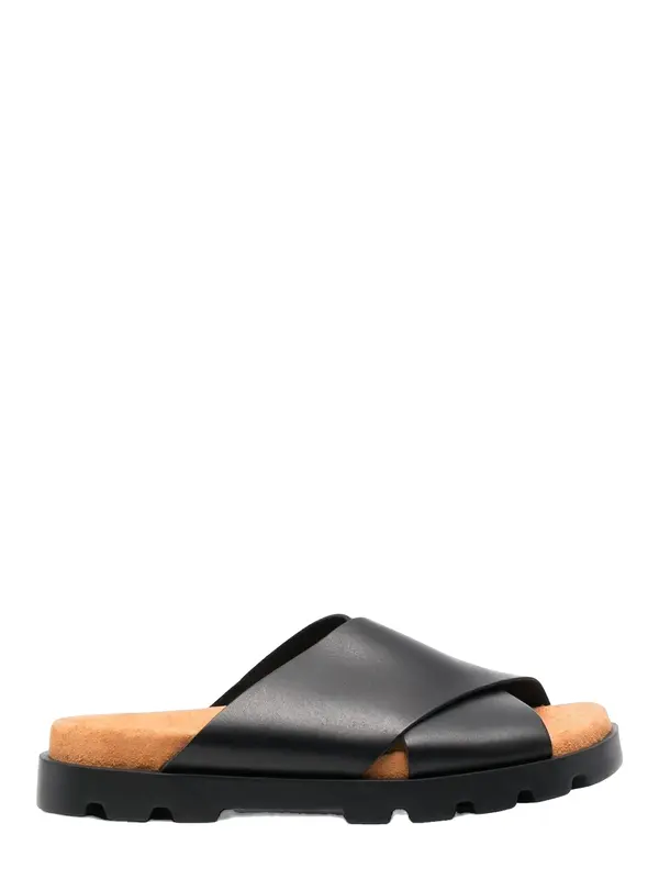 Camper Brutus Cross Strap Sandals - Black
