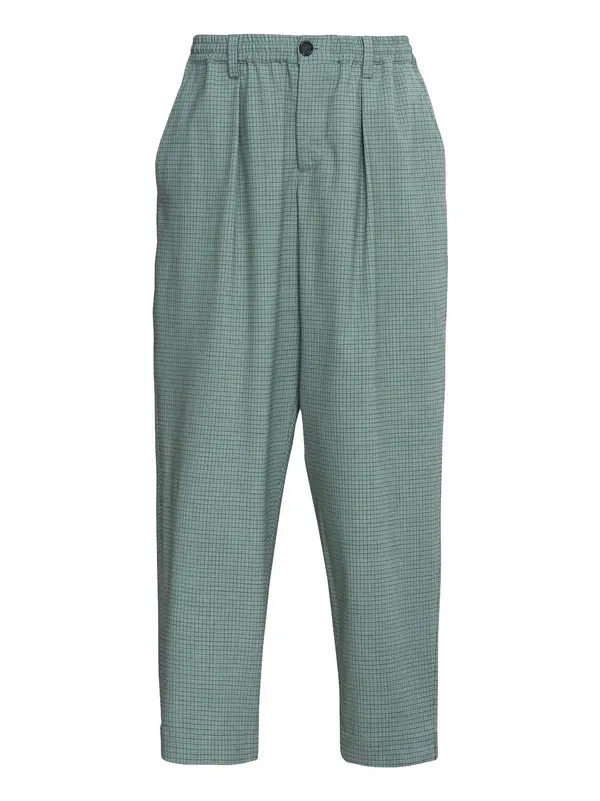 Marni Grid-pattern Mid-rise Pants - Green