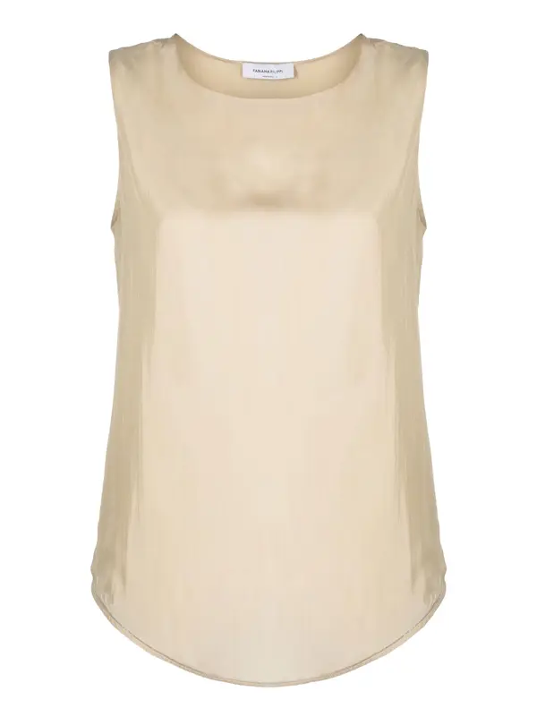 Fabiana Filippi Round-neck Sleeveless Top - Neutrals