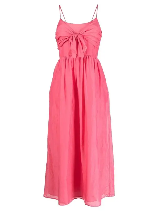 BIRD & KNOLL Bayou Silk Midi Dress - Pink