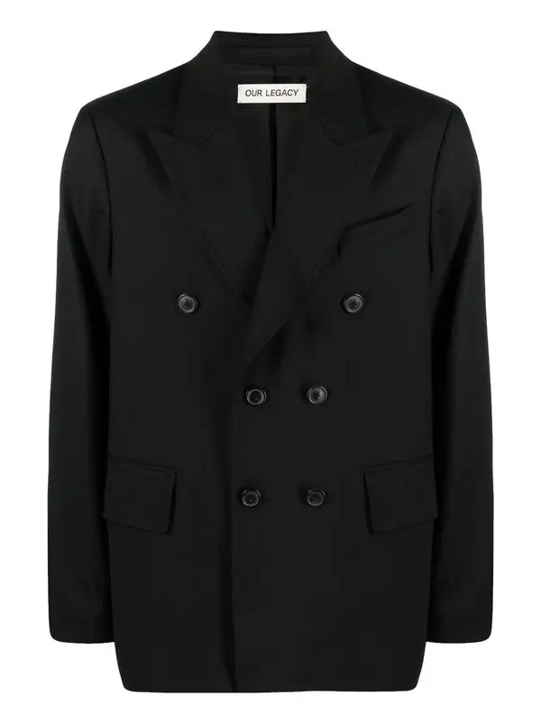 Our Legacy Unconstructed Double-breasted Blazer - Black