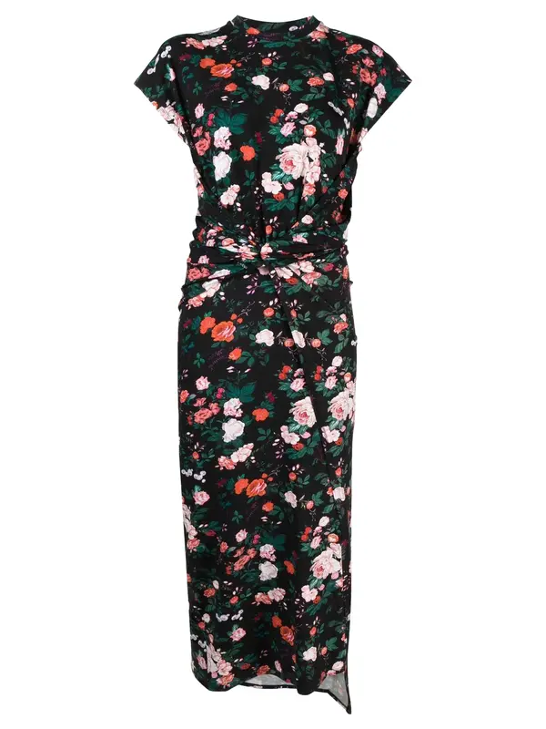 Rabanne Floral-print Maxi Dress - Black