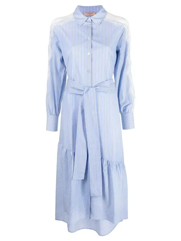 TWINSET Stripe-print Shirt Dress - Blue