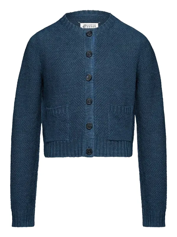 MAISON MARGIELA Basket-weave Cardigan - Blue