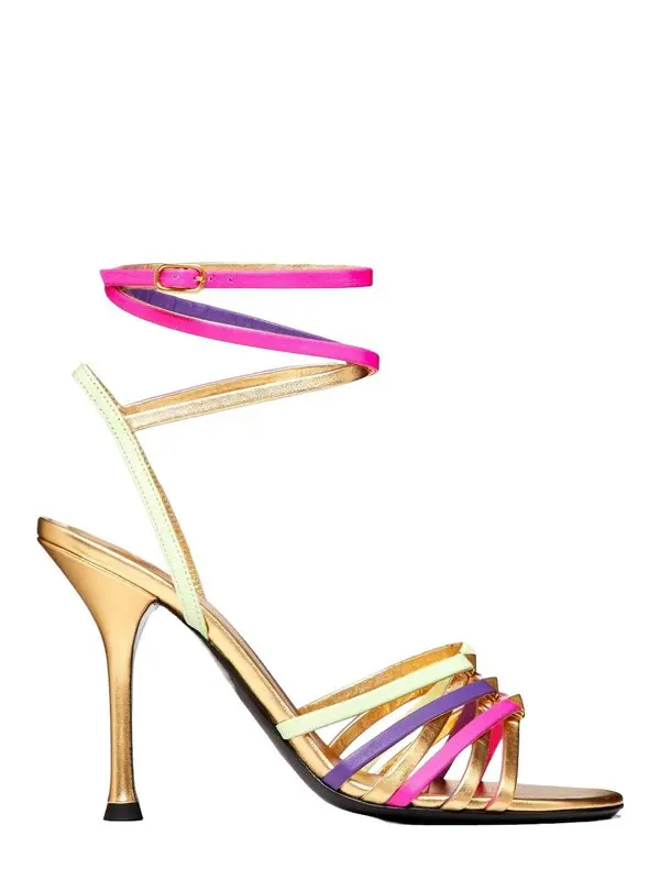 Valentino Garavani Metallic Rockstud Strappy Sandals - Gold