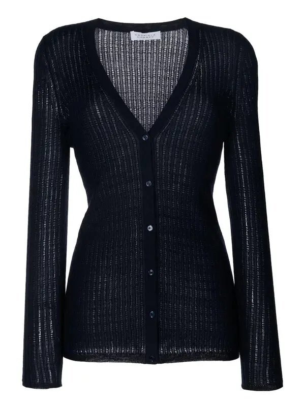 Gabriela Hearst Ribbed-knit Cardigan - Blue