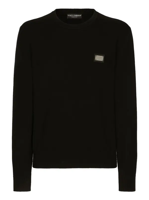 Dolce & Gabbana Logo-tag Wool-cashmere Jumper - Black