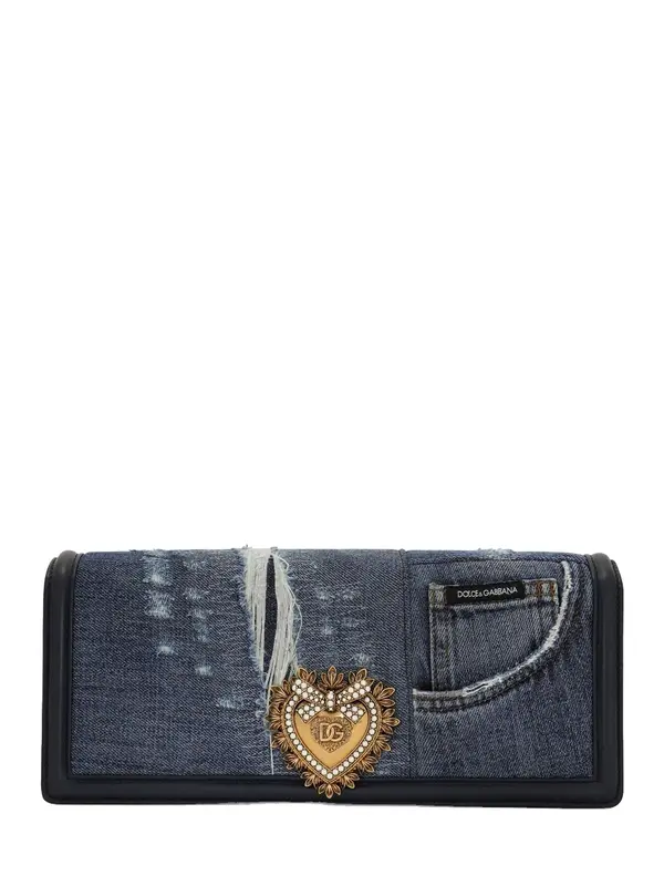Dolce & Gabbana Devotion Patchwork-denim Shoulder Bag - Blue