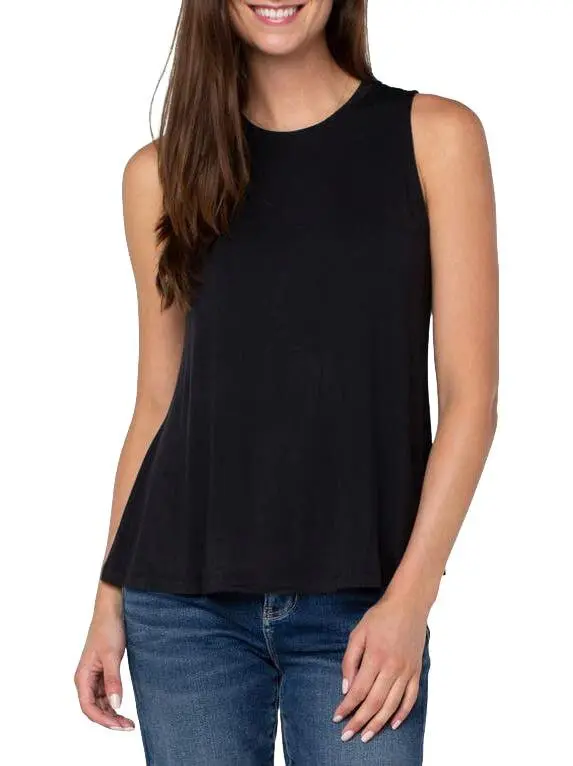 LIVERPOOL Sleeveless Knit Top - Black