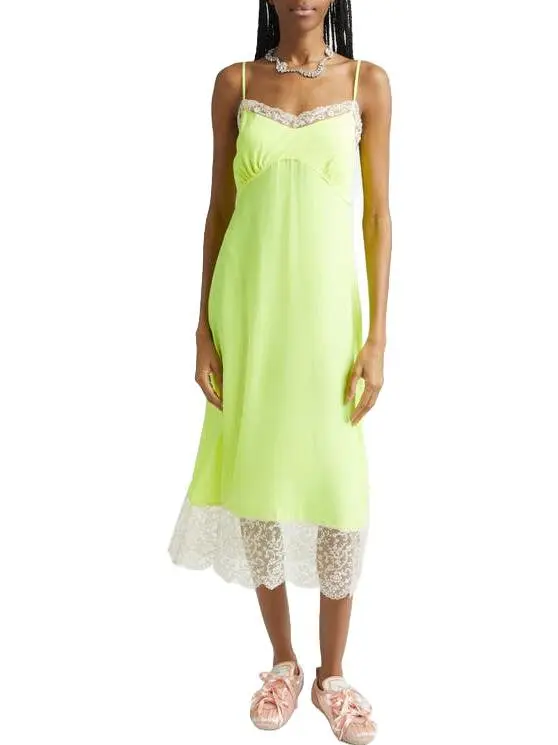 Simone Rocha Lace Trim Slipdress - Fluoro
