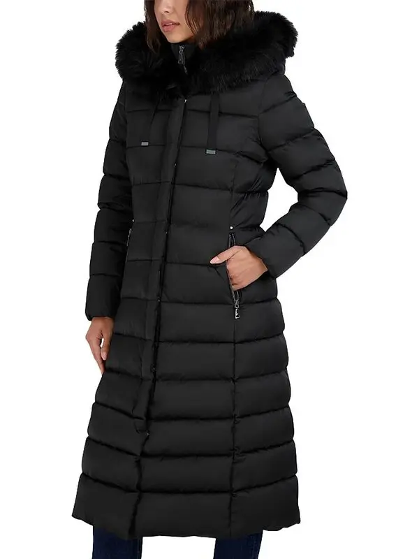 Tahari Nellie Hooded Puffer Coat - Black
