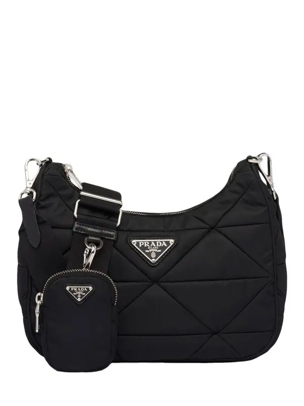 Prada Padded Re-nylon Shoulder Bag - Black