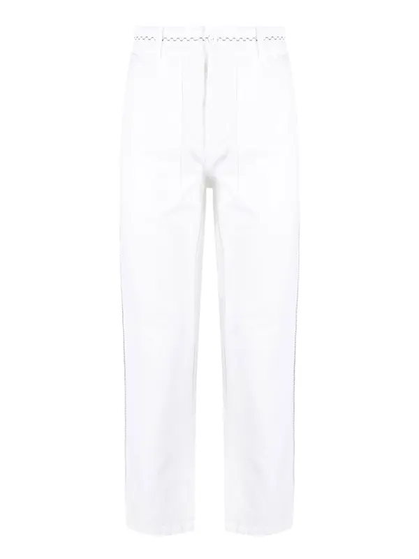 Nick Fouquet Embroidered Straight-leg Trousers - White