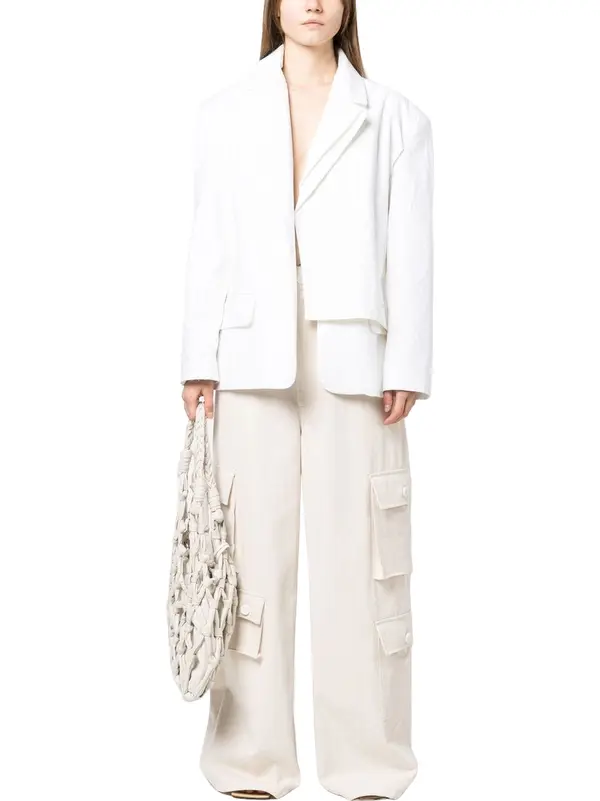 IOANA CIOLACU Deconstructed Double-breasted Blazer - White