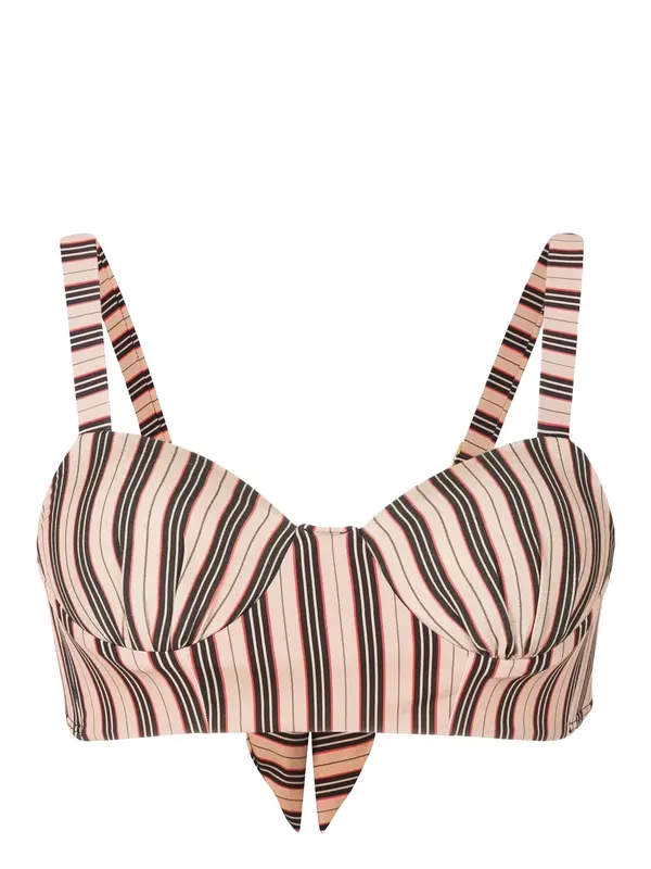 AMIR SLAMA Stripe-print Bustier Top - Multicolour