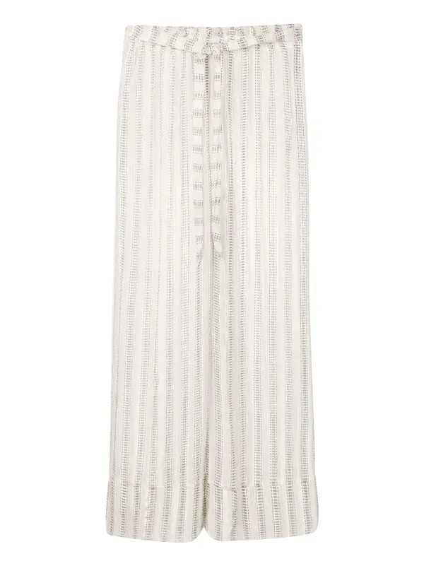 AMIR SLAMA Stripe-print Palazzo Pants - White