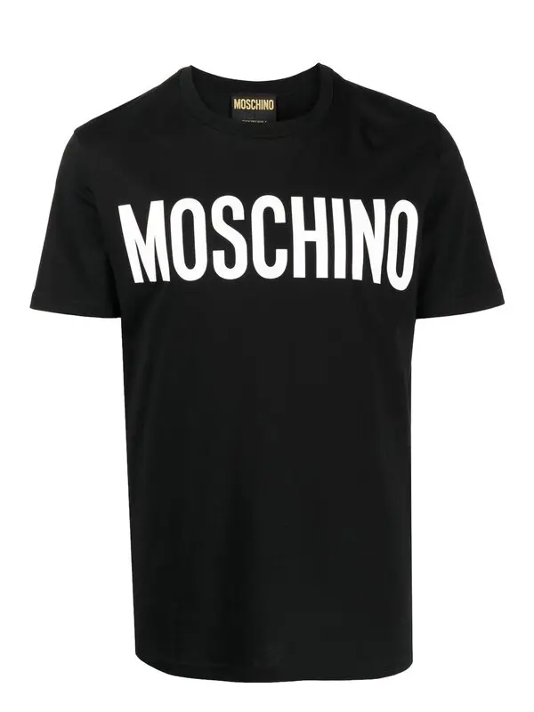 Moschino Logo Print Cotton T-shirt - Black