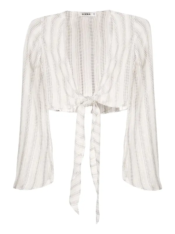 AMIR SLAMA Striped Silk Blouse - White