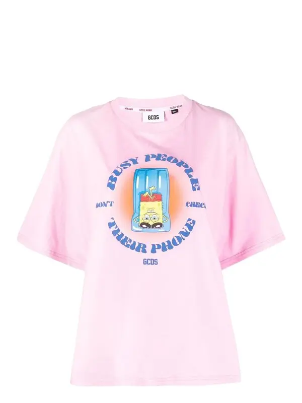 Gcds Spongebob Busy People T-shirt - Pink