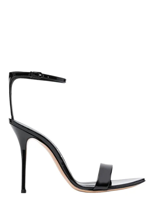 Casadei 115mm Patent Leather Sandals - Black