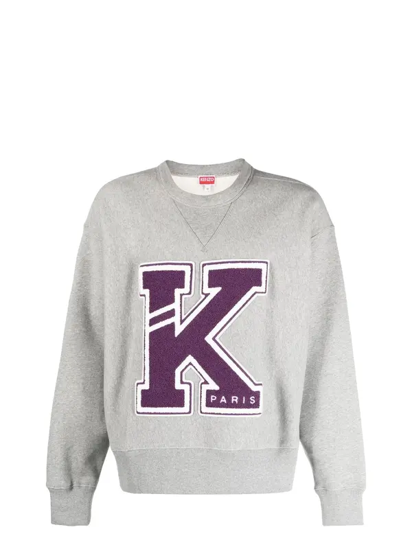 Kenzo Logo-patch Detail Sweatshirt - Grey