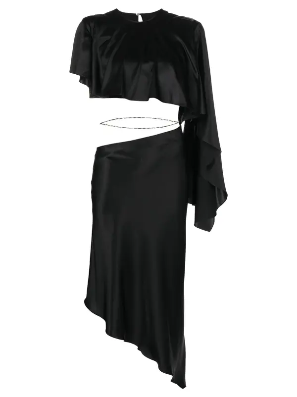 Matériel Asymmetric Silk Dress - Black
