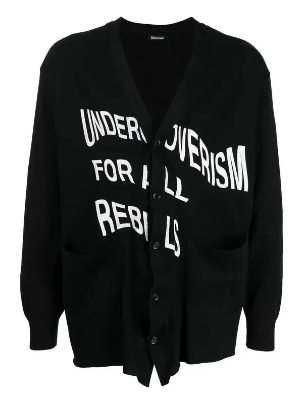 UNDERCOVERISM Logo-print V-neck Cardigan - Black