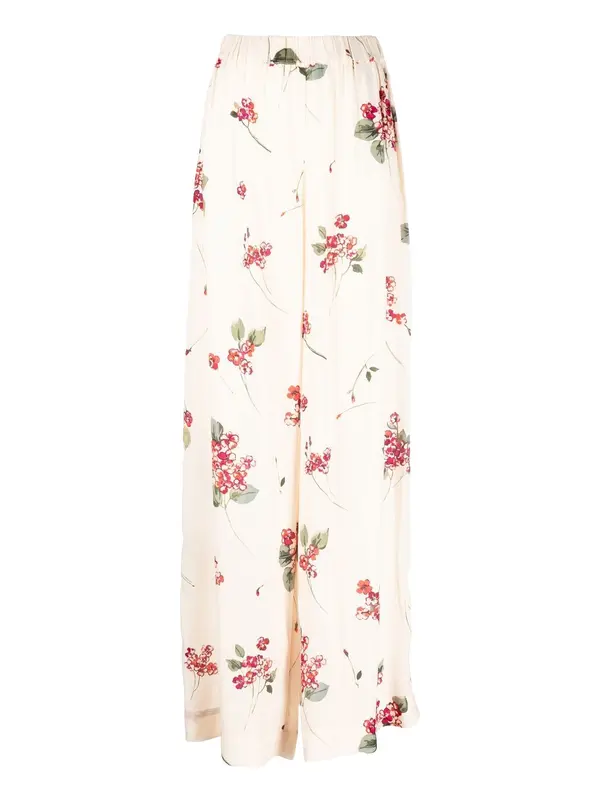 TWINSET Floral-print Palazzo Trousers - Neutrals