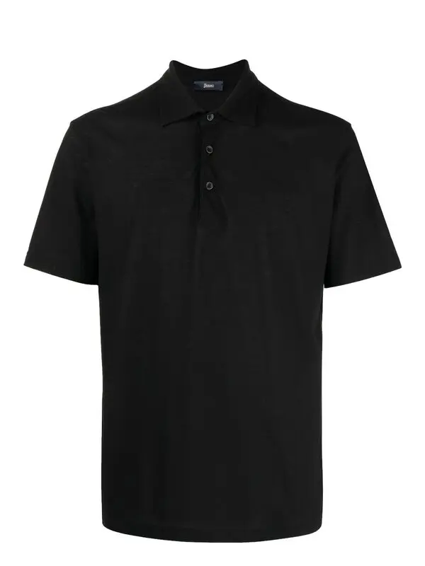 Herno Short-sleeved Polo Shirt - Black
