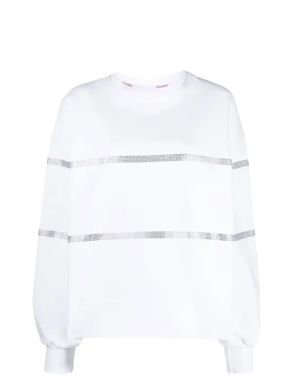 Gcds Crystal-embellished Sweatshirt - White