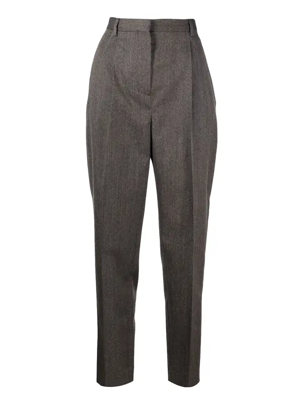Tory Burch High-waisted Tapered Trousers - Grey