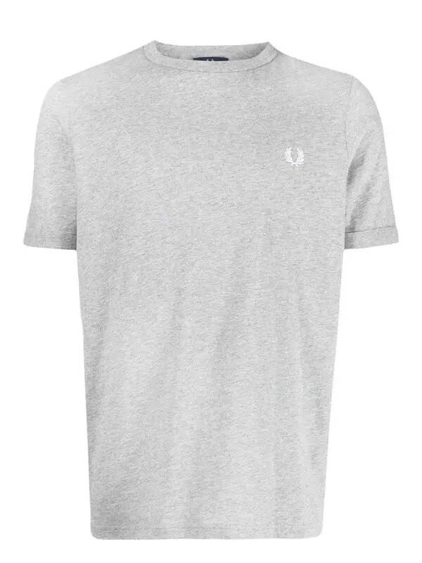 Fred Perry Ringer Logo-embroidered T-shirt - Grey