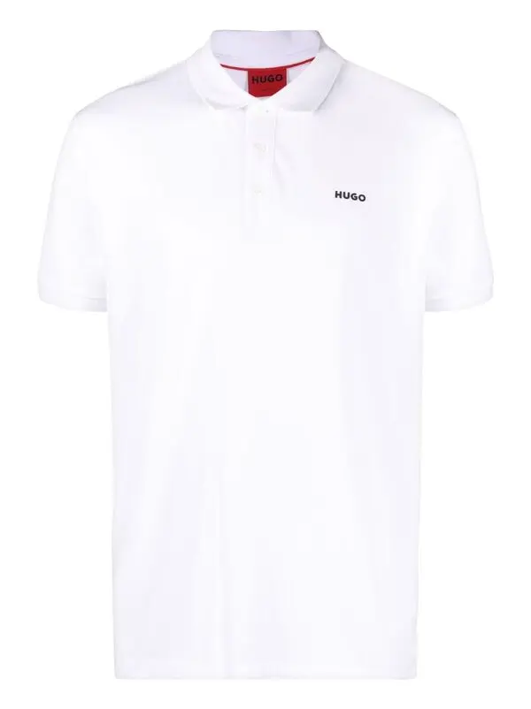 Hugo Chest Logo-print Polo Shirt - White