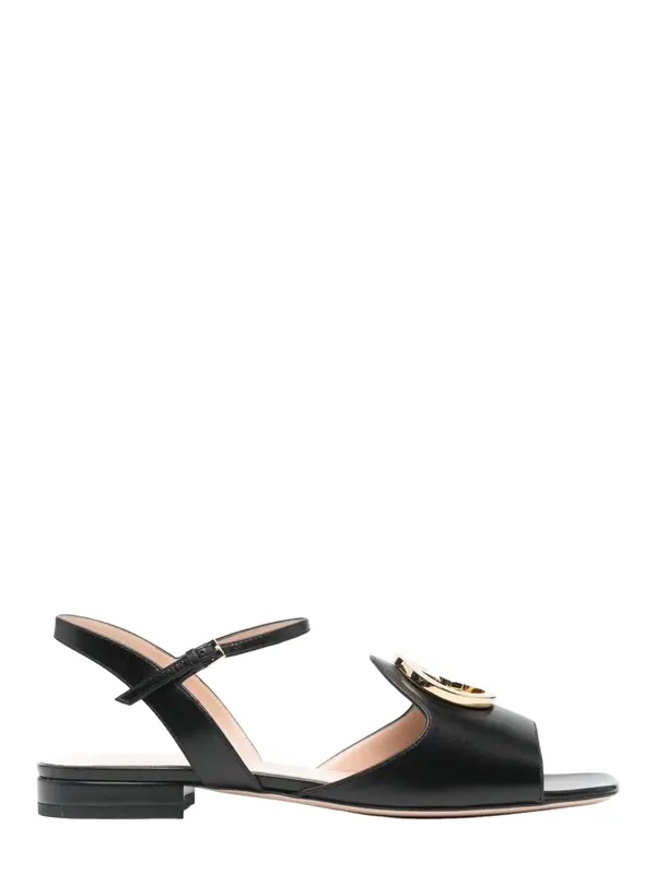 Gucci Interlocking G-logo Leather Sandals - Black