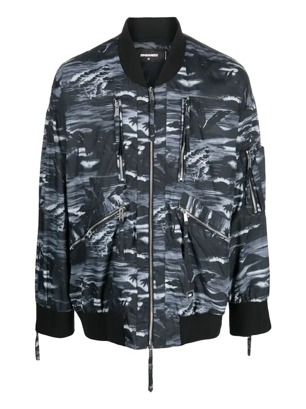 Dsquared2 Graphic-print Bomber Jacket - Blue