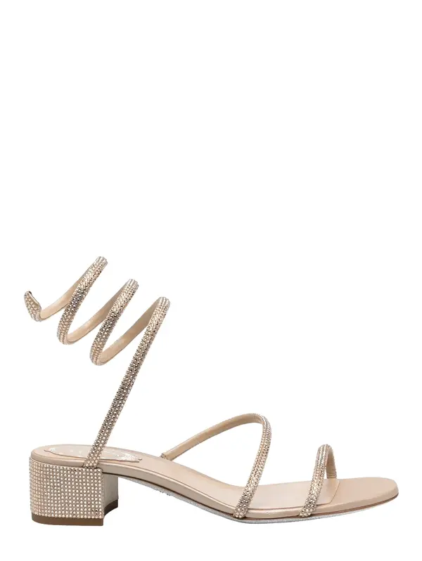 Rene Caovilla Crystal-embellished Heeled Sandals - Neutrals