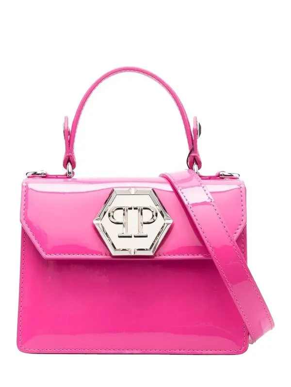 Philipp Plein Logo-plaque Patent-leather Handbag - Pink