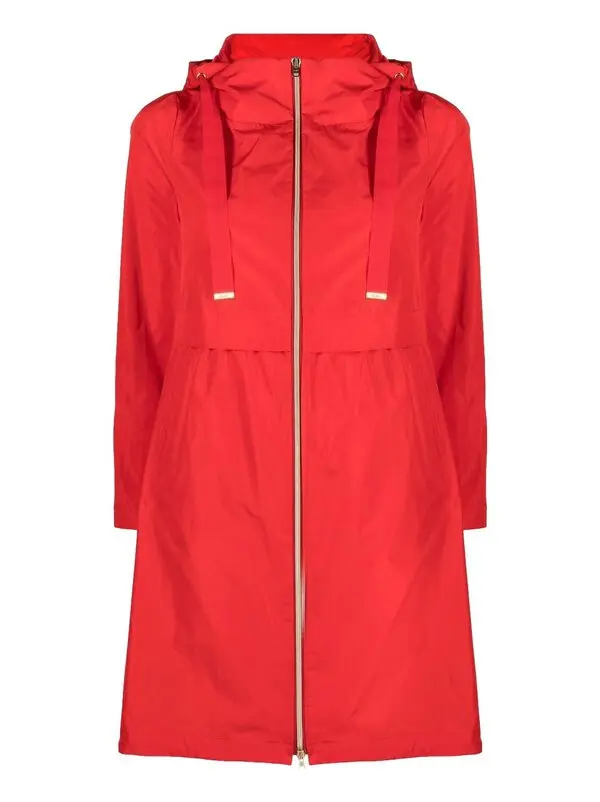 Herno Techno Taffeta Drawstring-hood Parka - Red