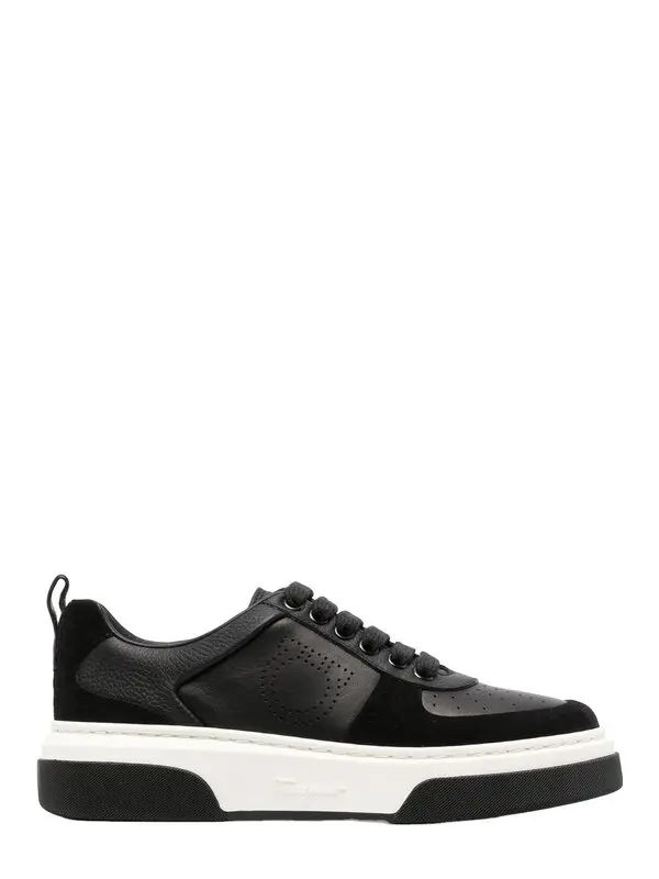 FERRAGAMO Gancini Two-tone Sneakers - Black